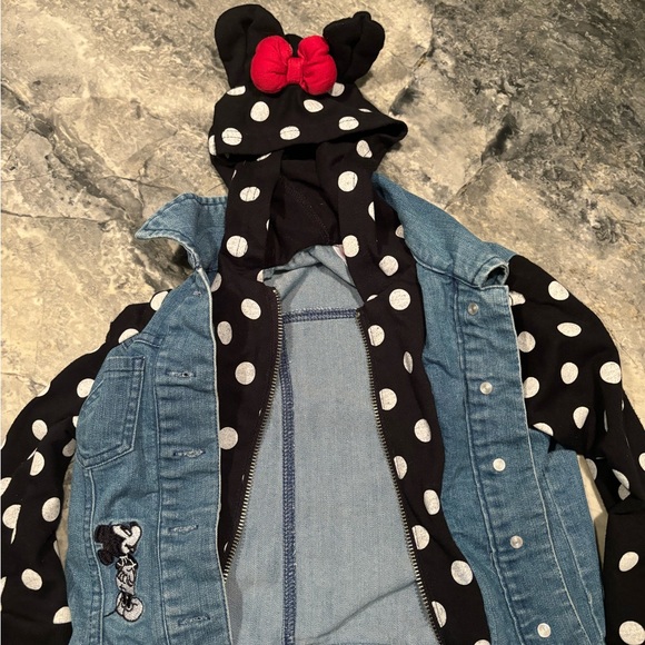 Disney | Jackets & Coats | Disney Junior Minnie Denim Jacket Girls 4t ...